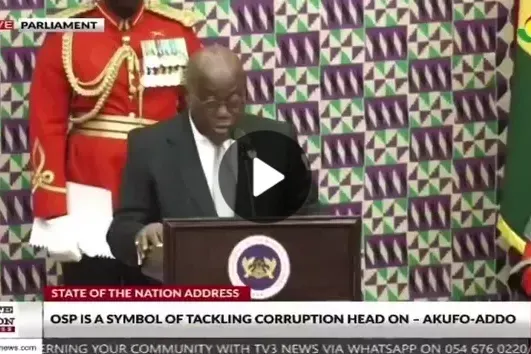 The President's bodyguard collapses in parliament as Akufo-Addo reads ...