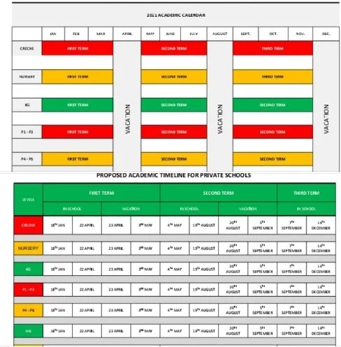 2022 Basic School Academic Year: Trimester & Semester Calendars