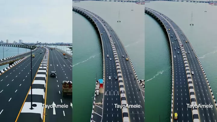 How the 3rd mainland bridge looks good in a drone shot